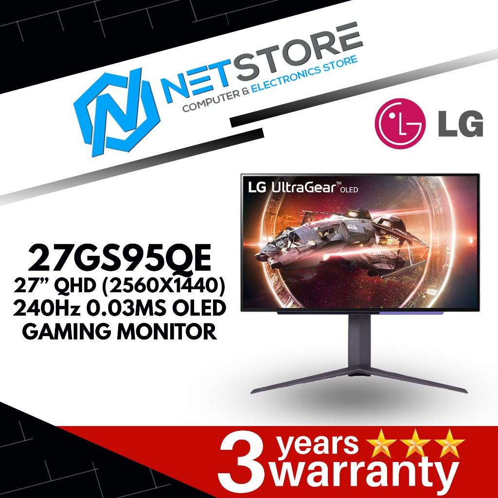 LG 27GS95QE 27” QHD (2560X1440) 240Hz 0.03MS OLED GAMING MONITOR ...