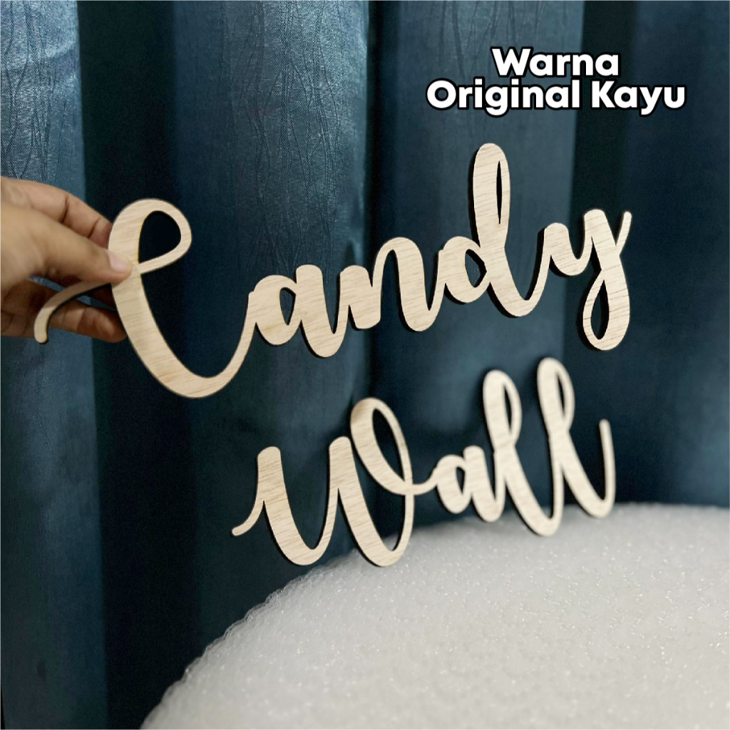 Teks Kayu 3D Laser Cut Tebal 8mm | Tulisan Di Candy Wall | Pintu ...