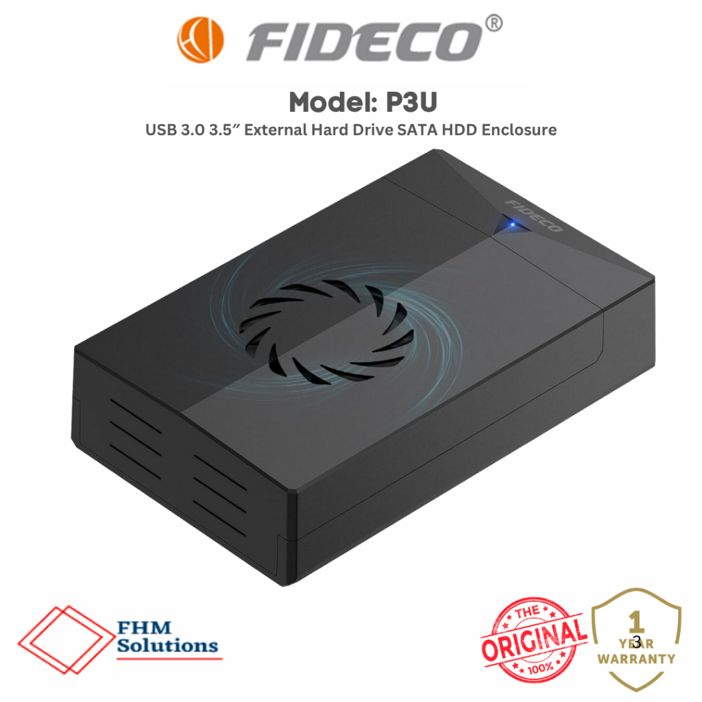 FIDECO P3U USB 3.0 3.5″ External Hard Drive SATA HDD Enclosure | Shopee ...