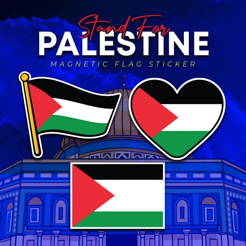 Ready Stock Palestine Flag Car Magnet Sticker / Sticker Magnet Bendera ...