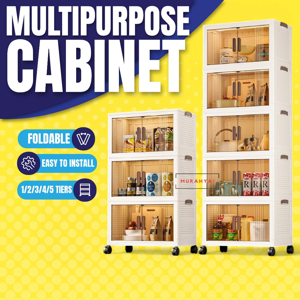 Storage Cabinet Organizer Multipurpose Moveable Stackable Folding ...
