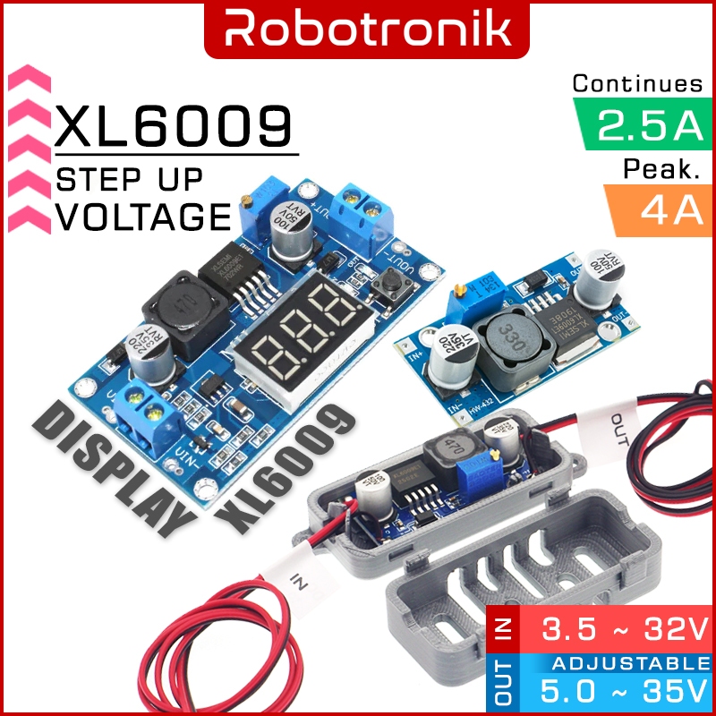 DC-DC Step Up XL6009 Peak 4A (Adjustable Voltage) Case Regulator Module Boost Converter 6009 升压 ...