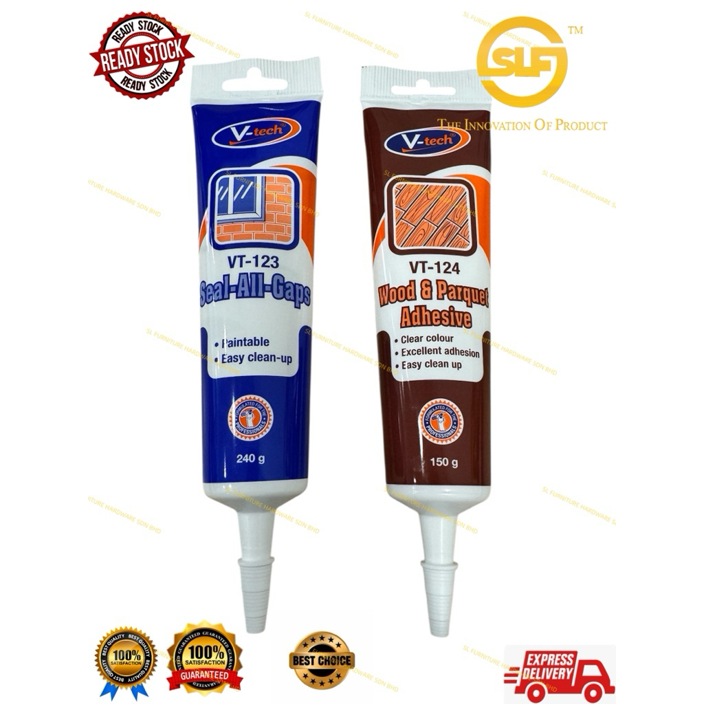 V-Tech Multi-Purpose Quality VT-123 Seal-All-Gaps VT-124 Wood & Parquet Adhesive Household ...