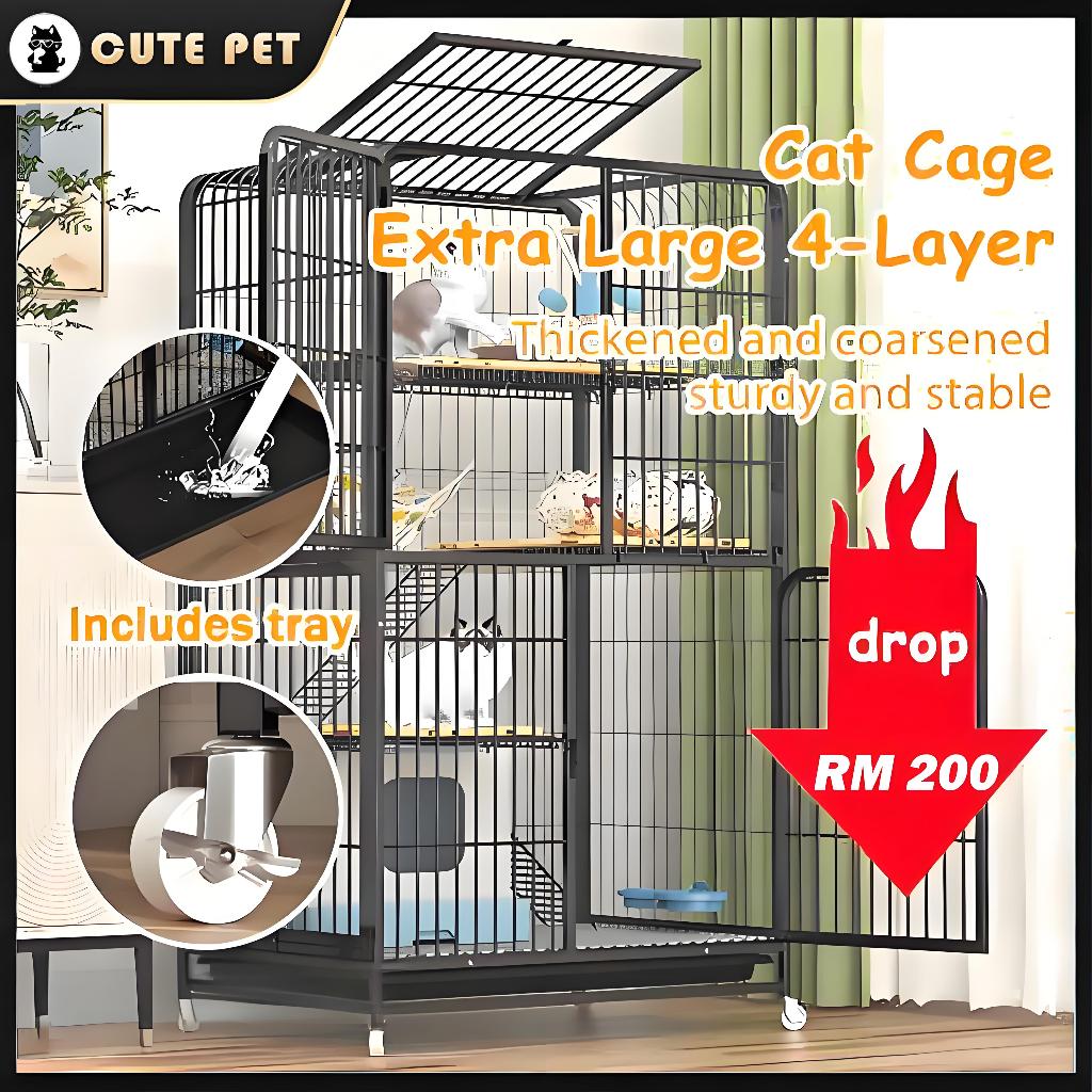 Sangkar Kucing Besar Rumah Kucing kandang Mobile Cat Cage Large 2 3 ...