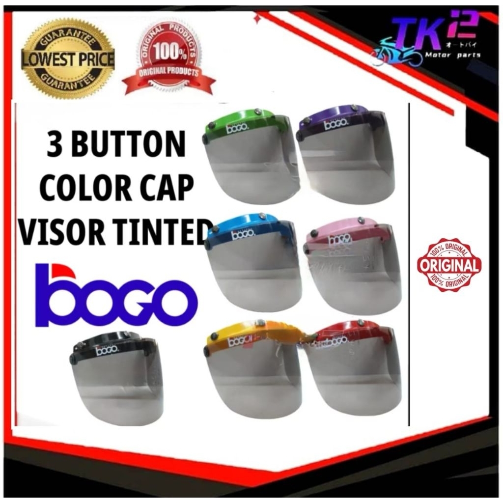 BOGO VISOR COLOR CAP 3BUTTON VISOR TINTER 💯 %ORIGINAL BOGO BUATAN ...