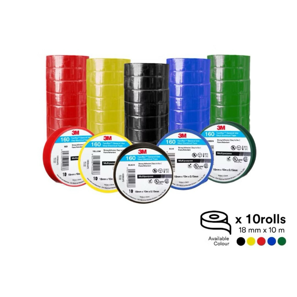 3M Scotch Vinyl Electrical Tape/ PVC Tape/ Insulation Tape/ Wire Tape ...