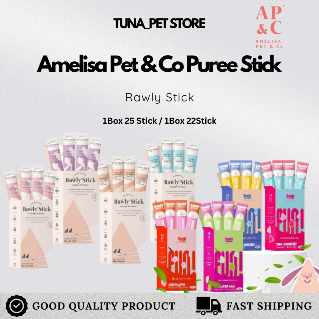 Amelisa Pet & Co. Rawly Stick Pet Puree (1box) Plus Oral Refresh Pet ...