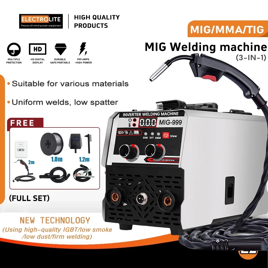 【New upgrade】MIG-999 MIG Welding Machine Gasless MIG/MMA/TIG 3IN1 ...
