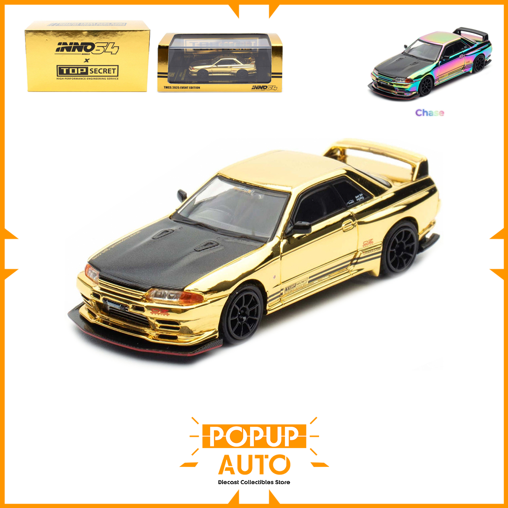 Inno64 1:64 Nissan Skyline GT-R R32 TOP Secret Chrome Gold TMCS 2025 ...
