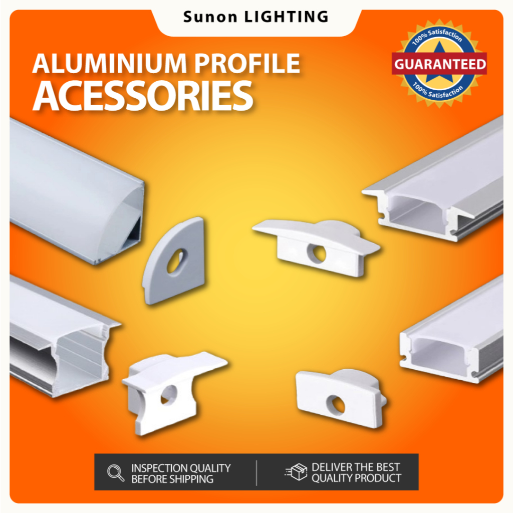 Aluminium Profile Accessories End Cap And Cover Strip Light Casing ...