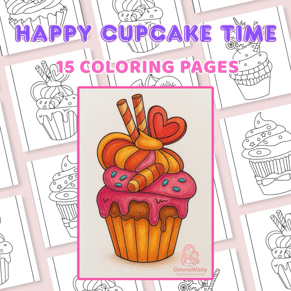 PDF | Printable Cupcake Coloring Worksheets | Coloring Pages | Shopee ...