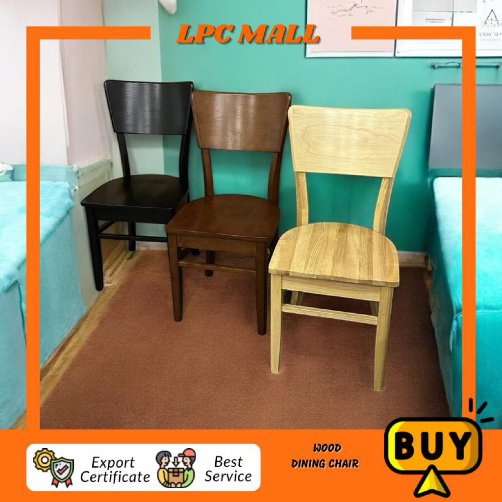 LPC MALL Chair 2101 & 2000 Full Solid Dining Chair Meja Makan Kayu ...
