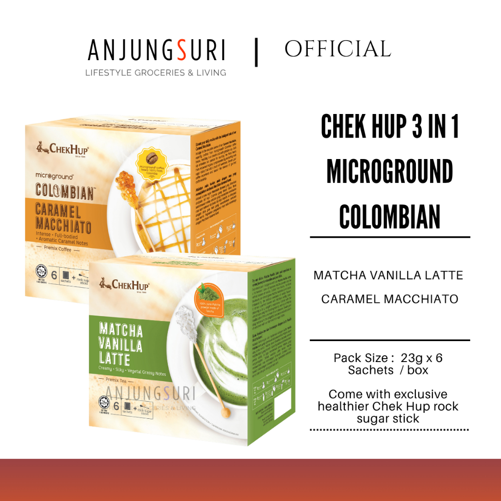 Chek Hup Microground Colobian Matcha Caramel Machiato Latte Brown Sugar ...