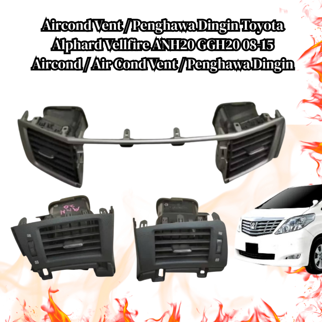 Aircond Vent / Penghawa Dingin Toyota Alphard Vellfire ANH20 GGH20 08 ...