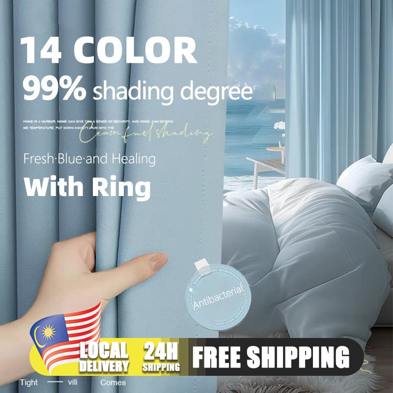 【90-99% Sunblock】Blackout Curtain UV Sunblock Curtain Langsir Tebal ...