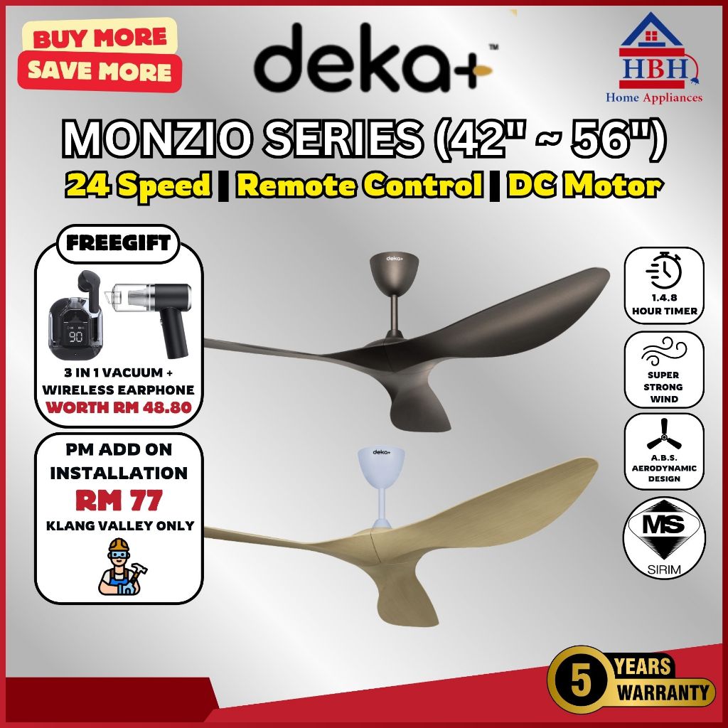 (FreeGift) Deka | Monzio 42" | 56" | 3 Blades | 24 Speed | Remote ...