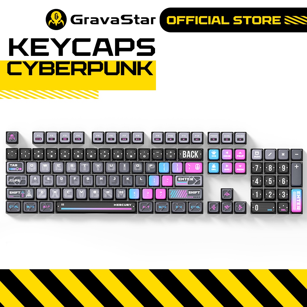 GravaStar Keycaps Cyberpunk Set for Mechanical Keyboard ASA Height ...