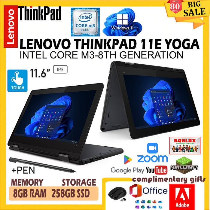 LENOVO THINKPAD 11E YOGA TOUCHSCREEN 2-IN-1 FLIP 360 / INTEL CORE M3 ...