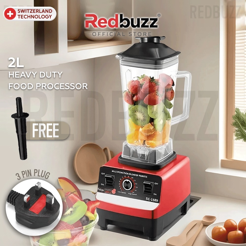 REDBUZZ 2L Heavy Duty Blender Multipurpose Mixer Juicer Food Processor ...
