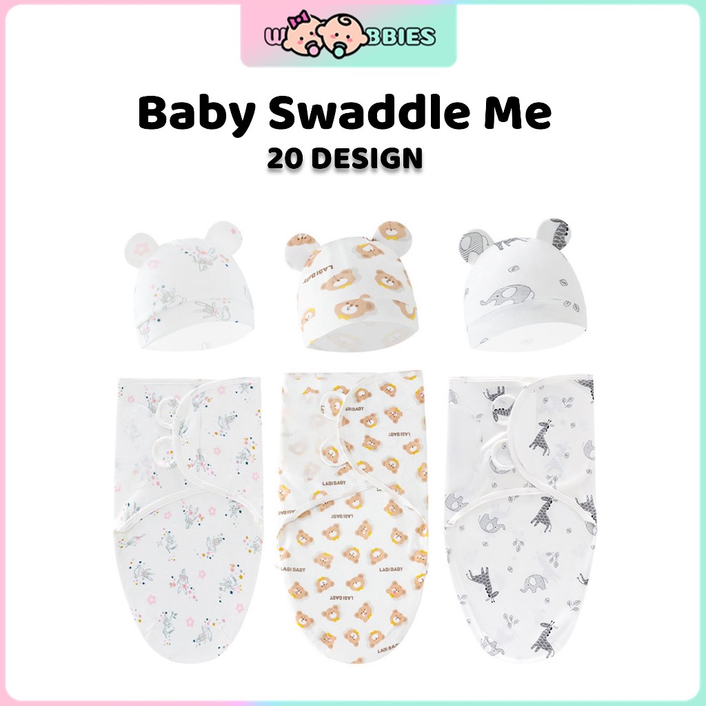 👶🏻Woobbies Newborn Baby Swaddle Me Soft Cotton Wrap Blanket Envelope ...