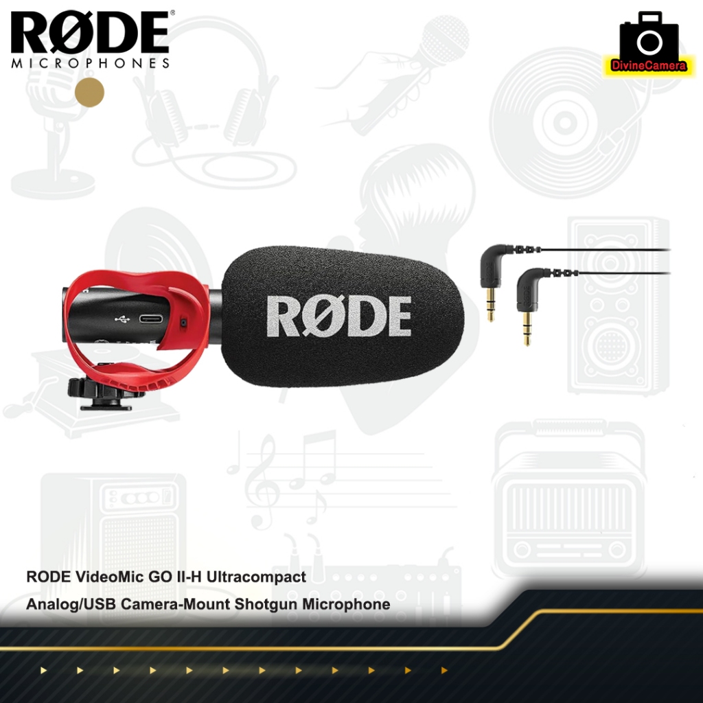 RODE VideoMic GO II-H Ultracompact Analog/USB Camera-Mount Shotgun ...