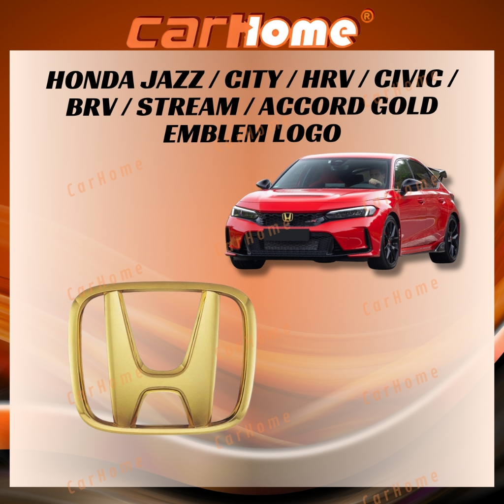 Honda Gold Logo Emblem Civic City CRV HRV BRV Accord Odyssey Jazz ...