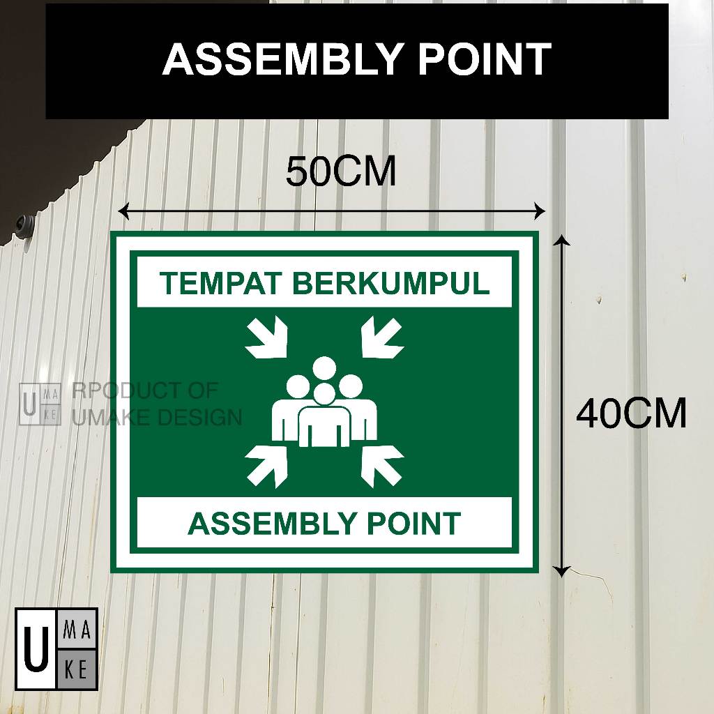 Tanda Tempat Berkumpul / Emergency Assembly Point Sign Direct Print ...