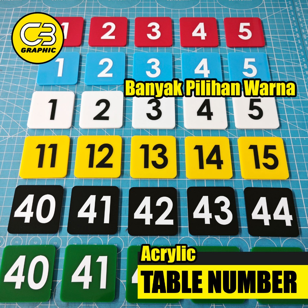 Table Number Number Restaurant Cafe Acrylic Nombor Meja Restoran / AS27 ...