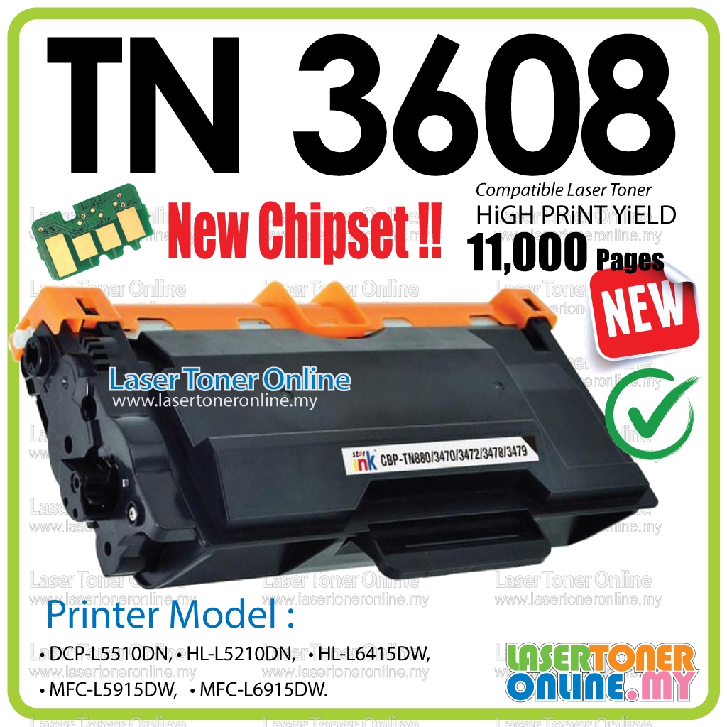 Compatible For Brother TN3608XL DR3608 TN3608 DR TN 3608 HL L5210DN HL ...