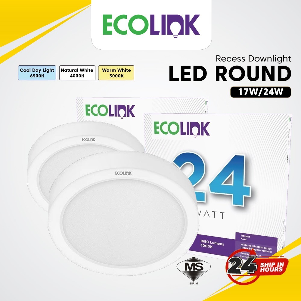 ECOLINK LED Round Surface Mounted Downlight 17W 24W ( 3000K / 4000K ...