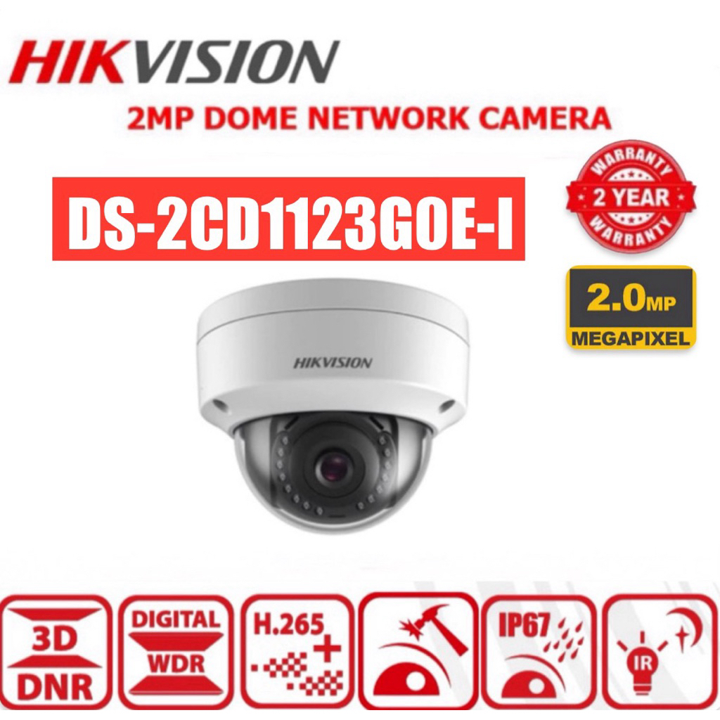 HIKVISION CCTV 2MP Fixed Dome Network Camera DS-2CD1123G0E-I 2.8MM | Shopee Malaysia