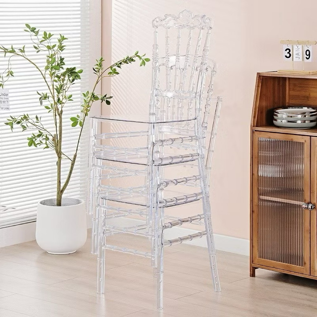 Transparent Unique Plastic PC Dining Chair Influencer Milk Tea Chair ...