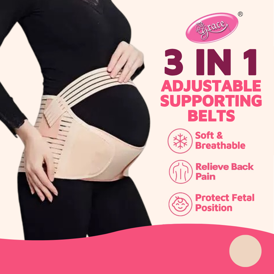 Grace Maternity Supporting Belt 3 in 1 Prenatal Adjustable Waistband ...