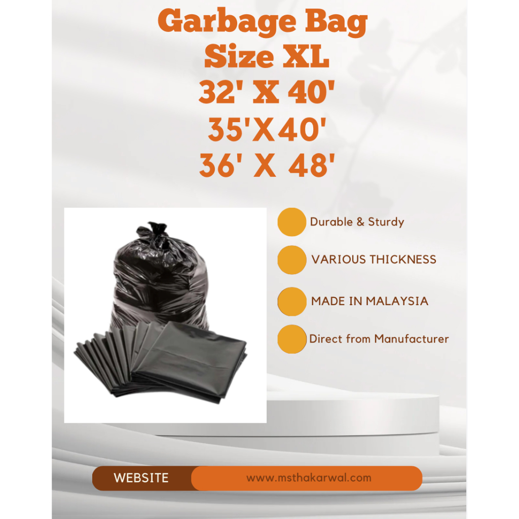 Garbage Bag XL (32” x 40”, 35” x 40”, 36” x 48”) – Strong & Reliable ...