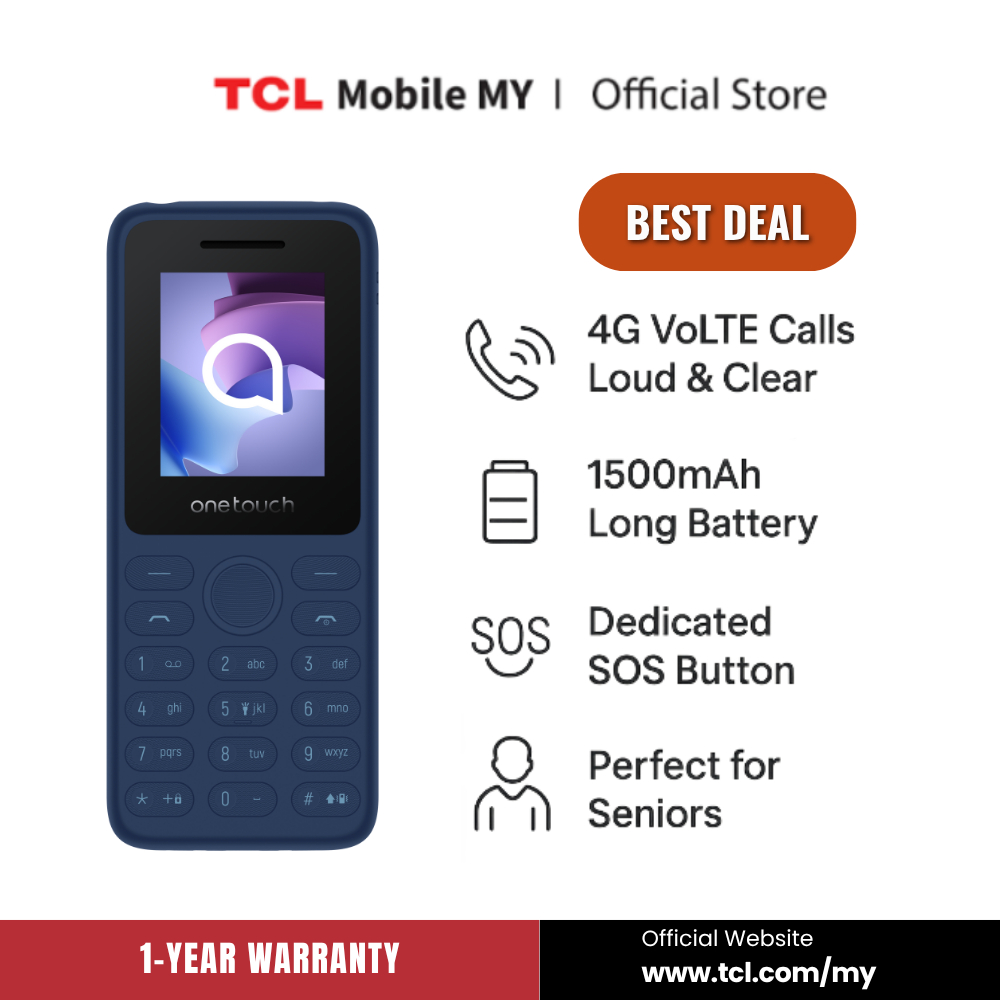 TCL 4041 4G Keypad Phone | 1.8" Display | Long Battery Life | Elderly ...
