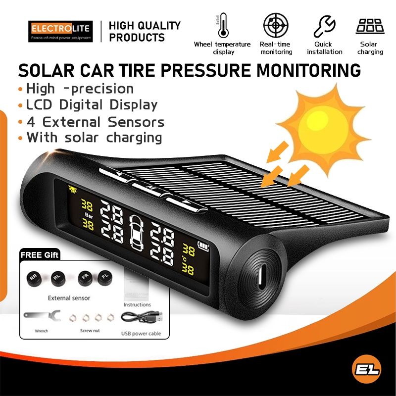 TPMS Tyre Pressure Monitor Car Wireless Tyre Pressure Monitoring System LED Display Car Tire ...