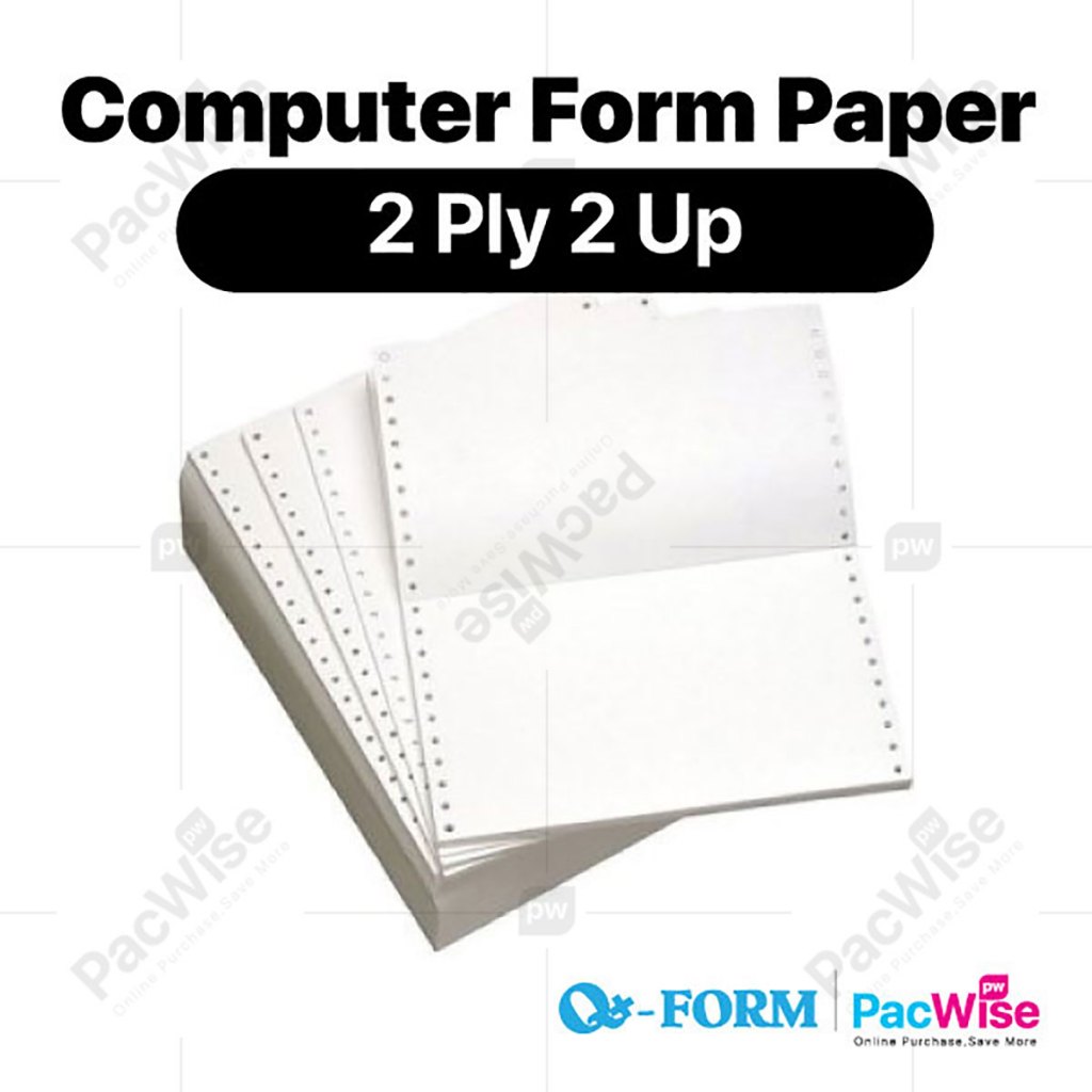 2 Ply 2 Up Computer Form/QForm/Kertas Komputer/9.5" x 11" (1 Box ...