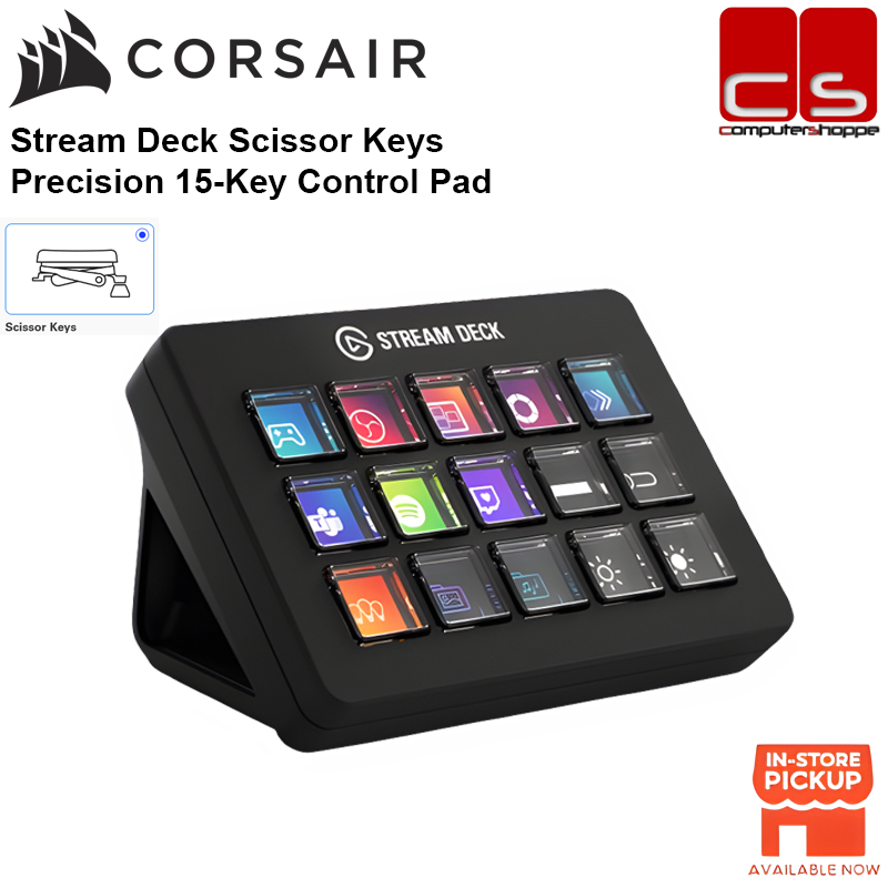 Corsair Stream Deck Scissor Keys Precision 15-Key LCD Control Pad ...