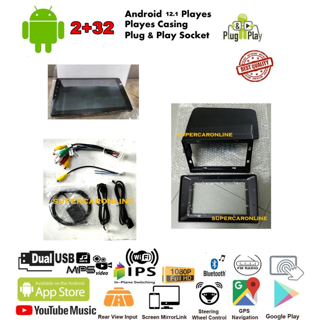 PERODUA ATIVA 2024 (FULL) ANDROID PLAYER 10" INCH PLUG N PLAY WITH OEM ...