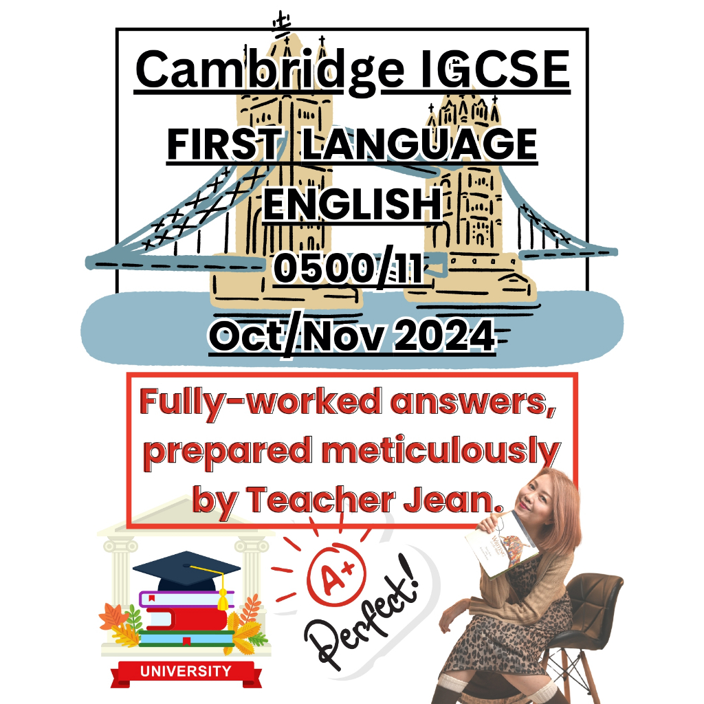 IGCSE English 1st Language 0500/11 & 0500/21 ON 2024 Fully-Worked ...