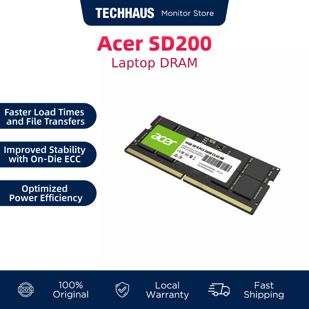 ACER SD200 DDR5 32GB / 16GB 4800MHZ / 5600MHZ CL46 Sodimm So Dimm ...