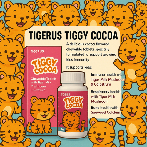 Tigerus Tiggy Cocoa Chewable Tablets with Box - Tiger Milk Mushroom ...