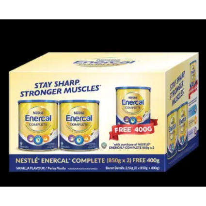 Enercal Plus Vanilla Milk Powder 900g X 2 + 400g Adult Complete ...