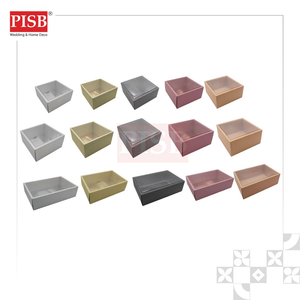0373-75 Glitter PVC Box Souvenir Box Kotak Hantaran Transparent Kotak ...