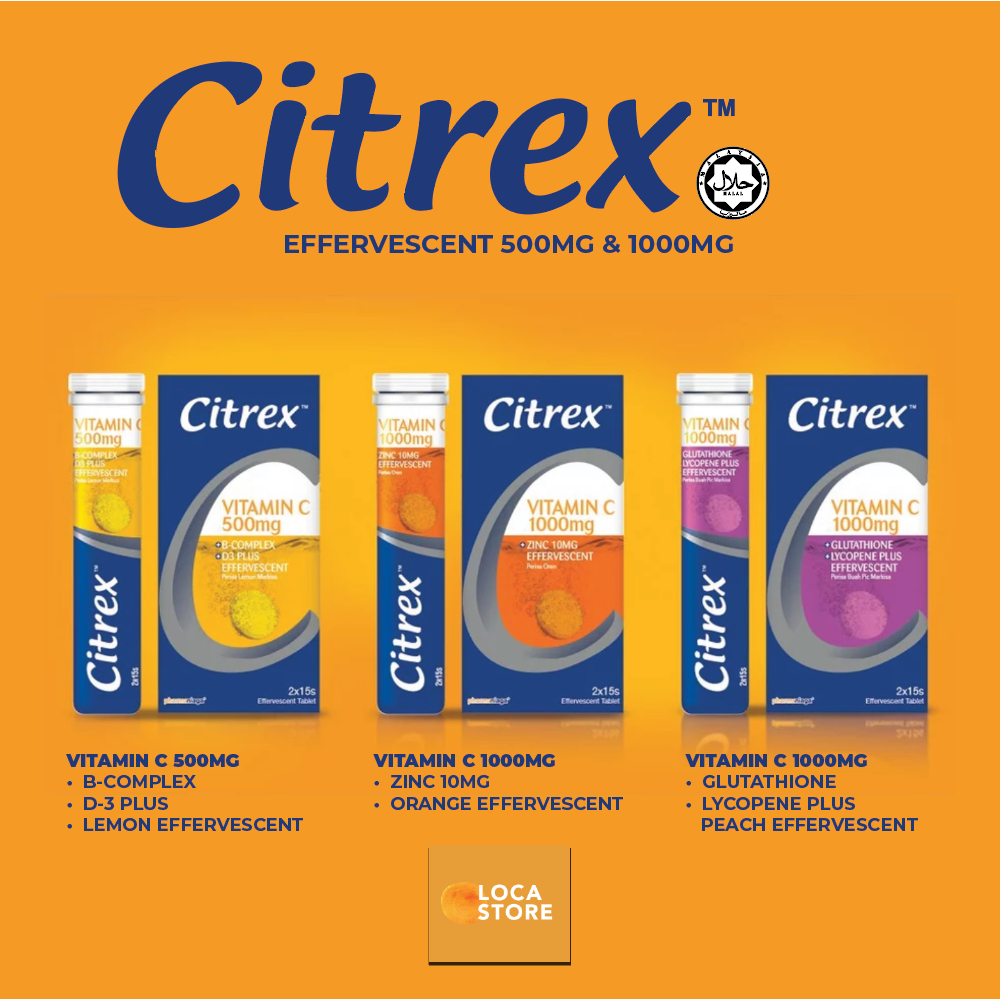 Citrex Vitamin C Effervescent 2x15s 500mg & 1000mg - ( EXPIRY : DEC ...