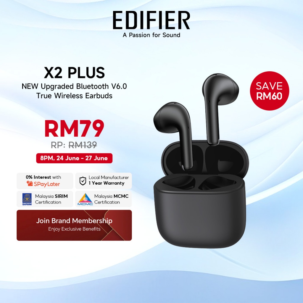 Edifier X2S / X2 PLUS Wireless Earphones with Connect Customization App ...