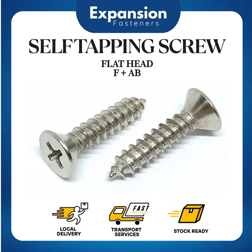 Self Tapping Screw CSK Flat Head Wood Skru Kayu 平头钢牙螺丝 | Shopee Malaysia