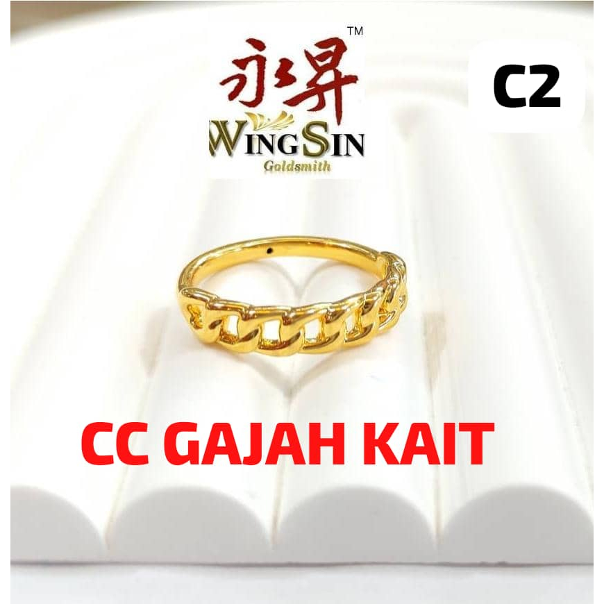 Wing Sing 5G Cincin Gajah Kait 5D Fesyen Emas Tulen 916 / 5D 916 Gold ...
