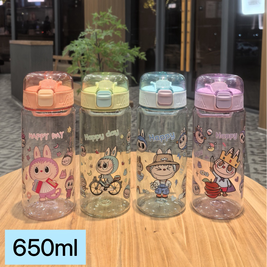 650ml / 800ml Labubu , Kuromi Kids Water Bottle with Straw Drinking Botol Air Kanak Kanak Botol ...