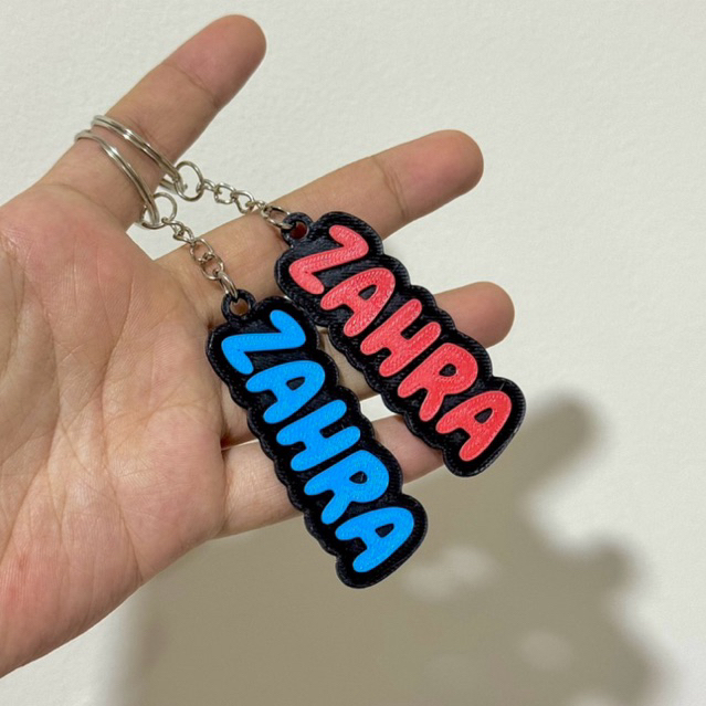 3D PRINT 2 LAYERED KEYCHAIN CUSTOM NAMA, PERSONALISED, GIFT | Shopee ...